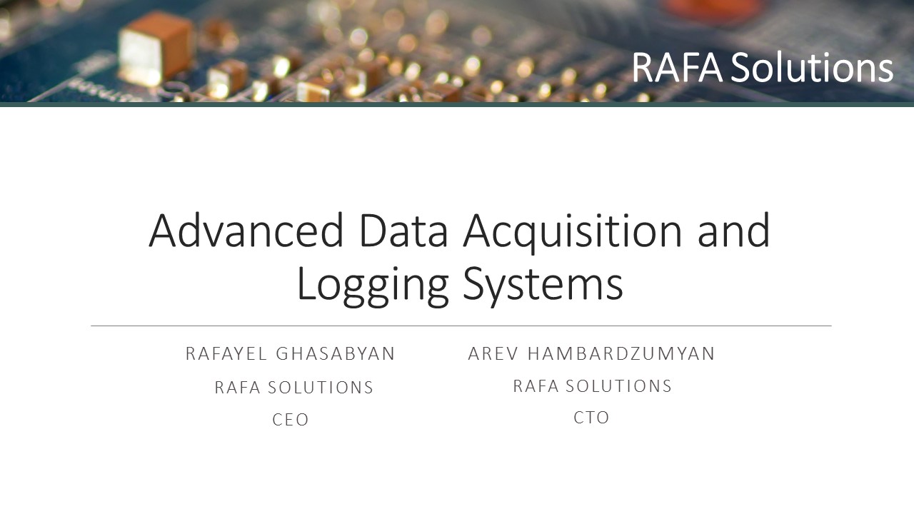 IEEE Webinar: Advanced Data Acquisition and Logging Systems | RAFA Solutions