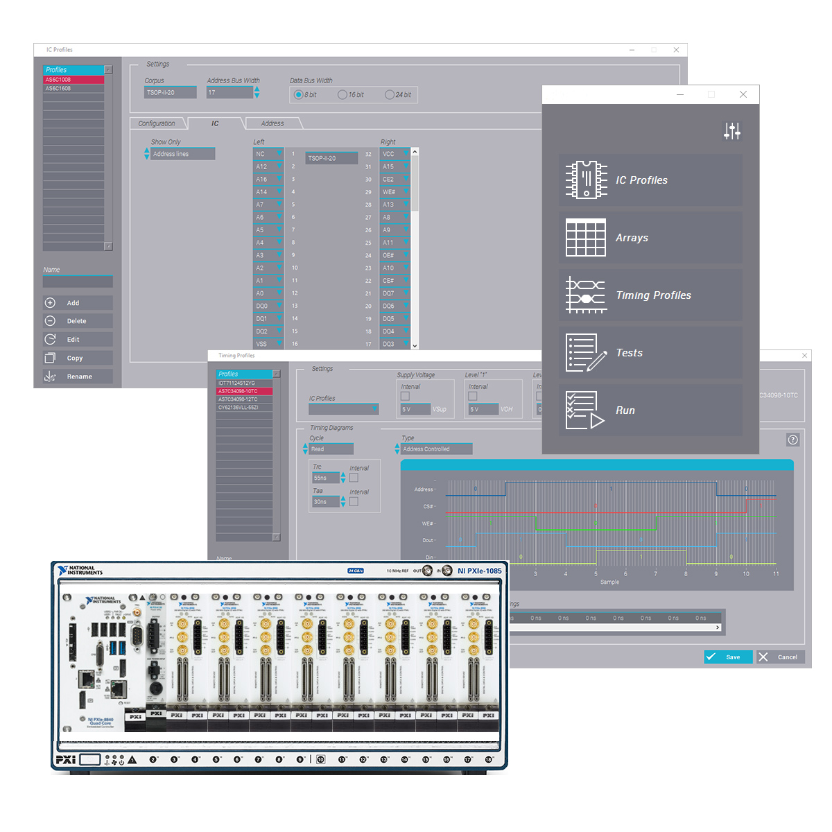 Universal Static RAM turnkey tester based on NI STS or PXI system ...